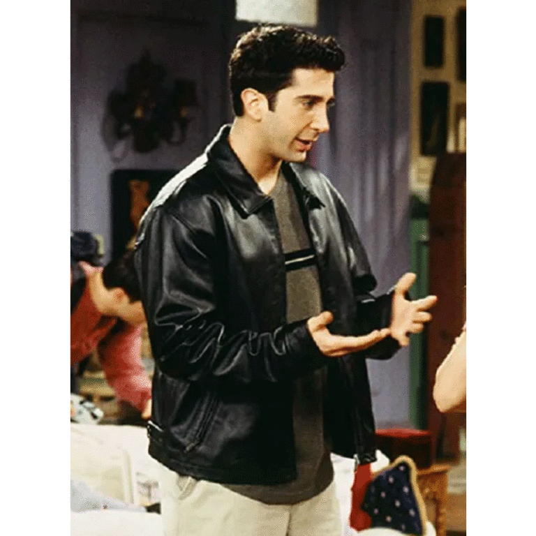 David Schwimmer TV Series Friends Ross Geller Brown Leather Jacket